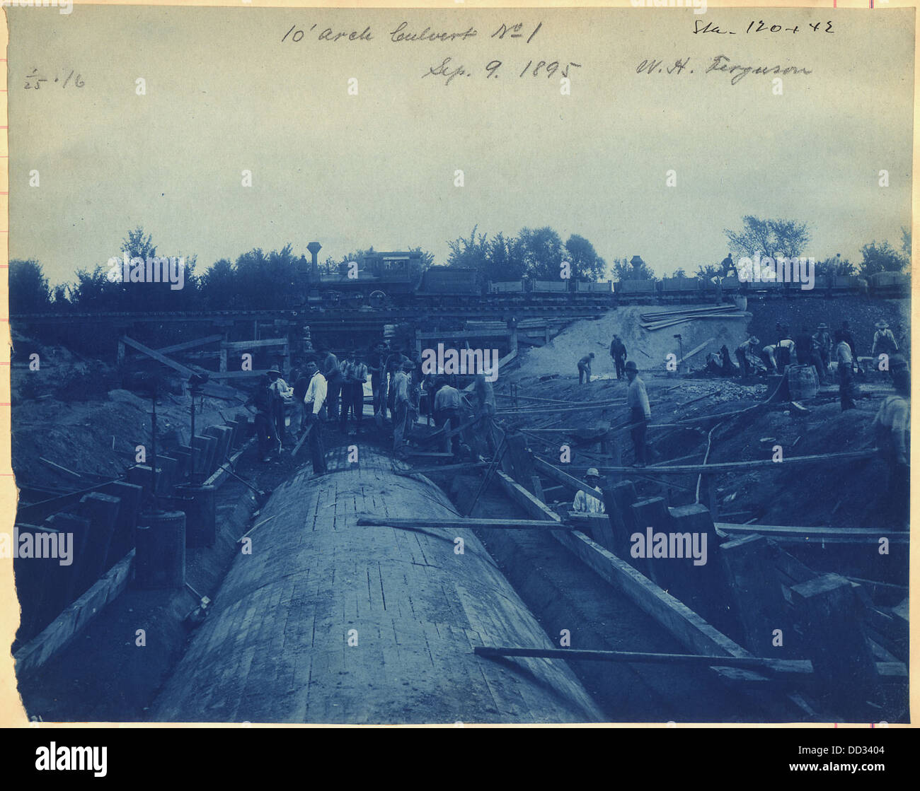 A photograph from September 9, 1895, showing the 10-foot arch culvert ...