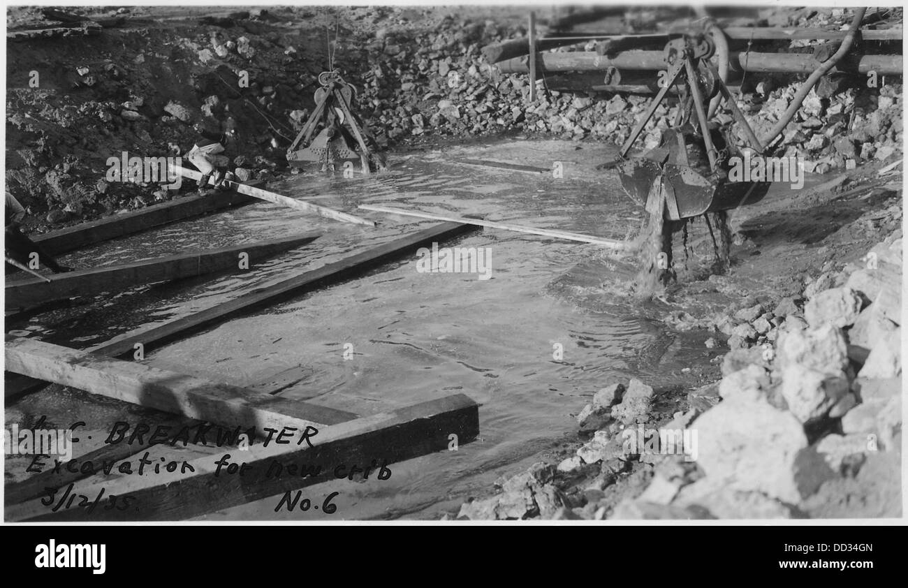 A photograph of the excavation process for a new crib being built at ...