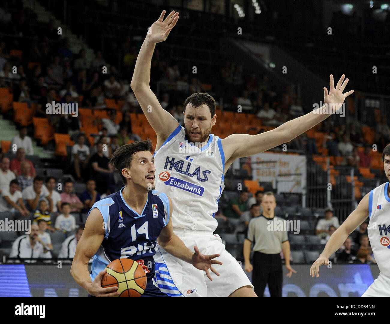 Greece's Loukas Mavrokefalidis (R) and Bosnia's Nihad Dedovic vie for ...