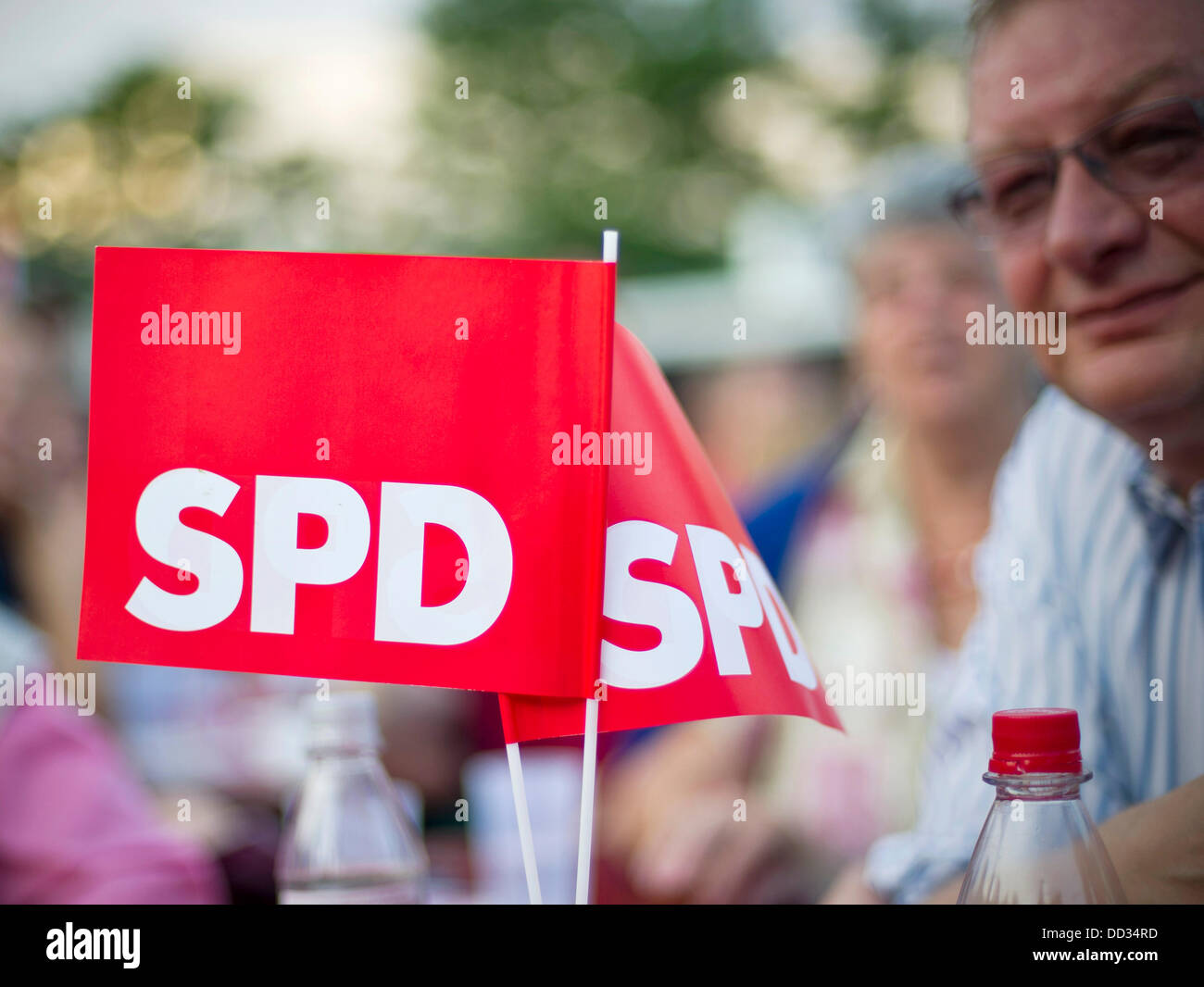 Langenfeld, Germany. 23rd Aug, 2013. Flags of the German Social ...