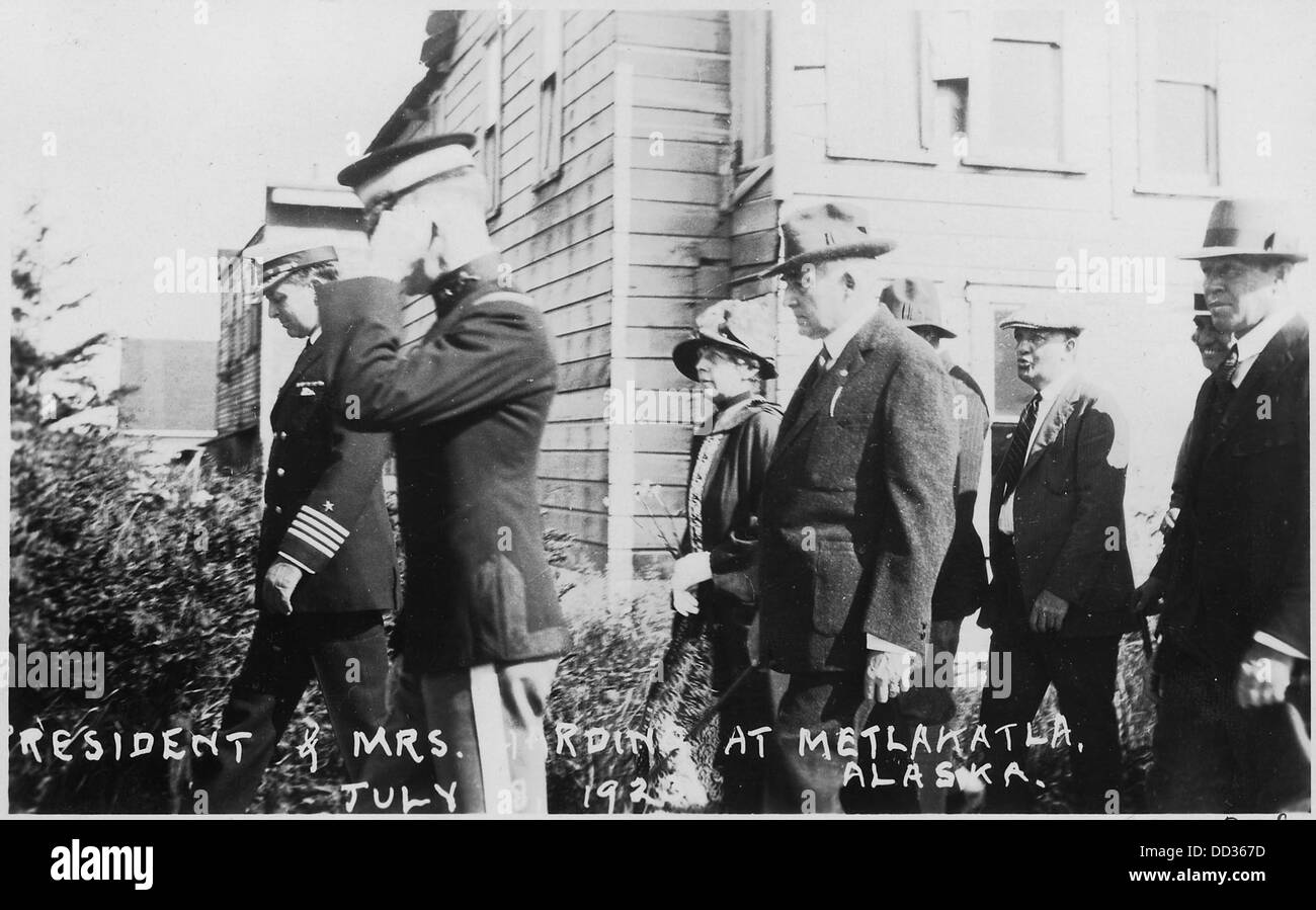President Warren G. Harding and his wife, Florence Harding, are ...