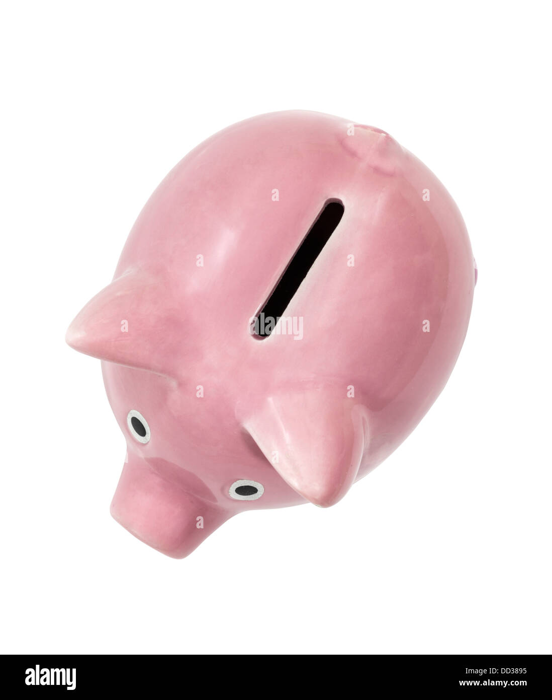 Vintage pink piggy bank coin slot isolated with clipping path Stock ...