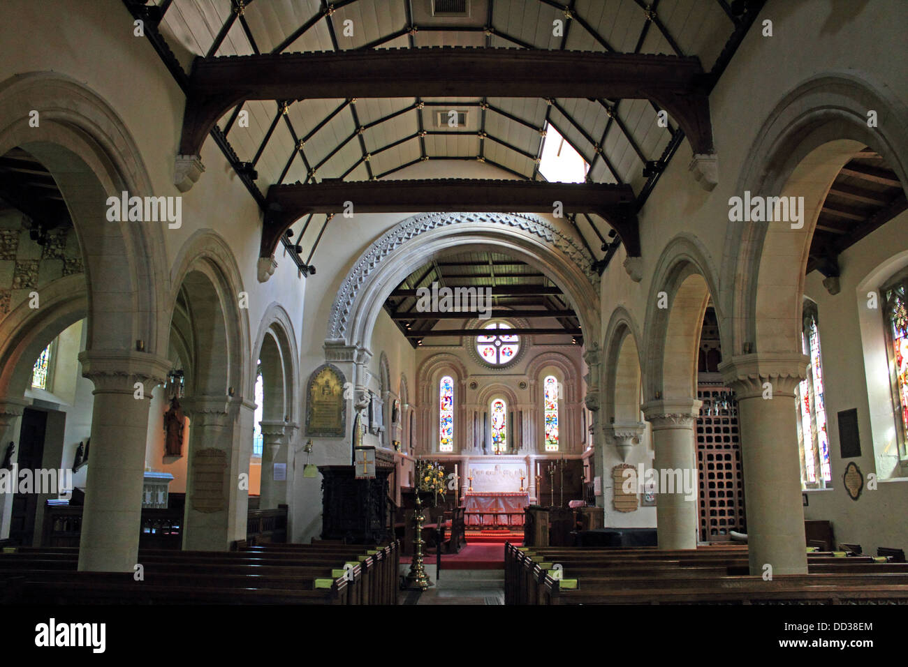 The Church of St Michael and All Angels in the village of Mickleham ...