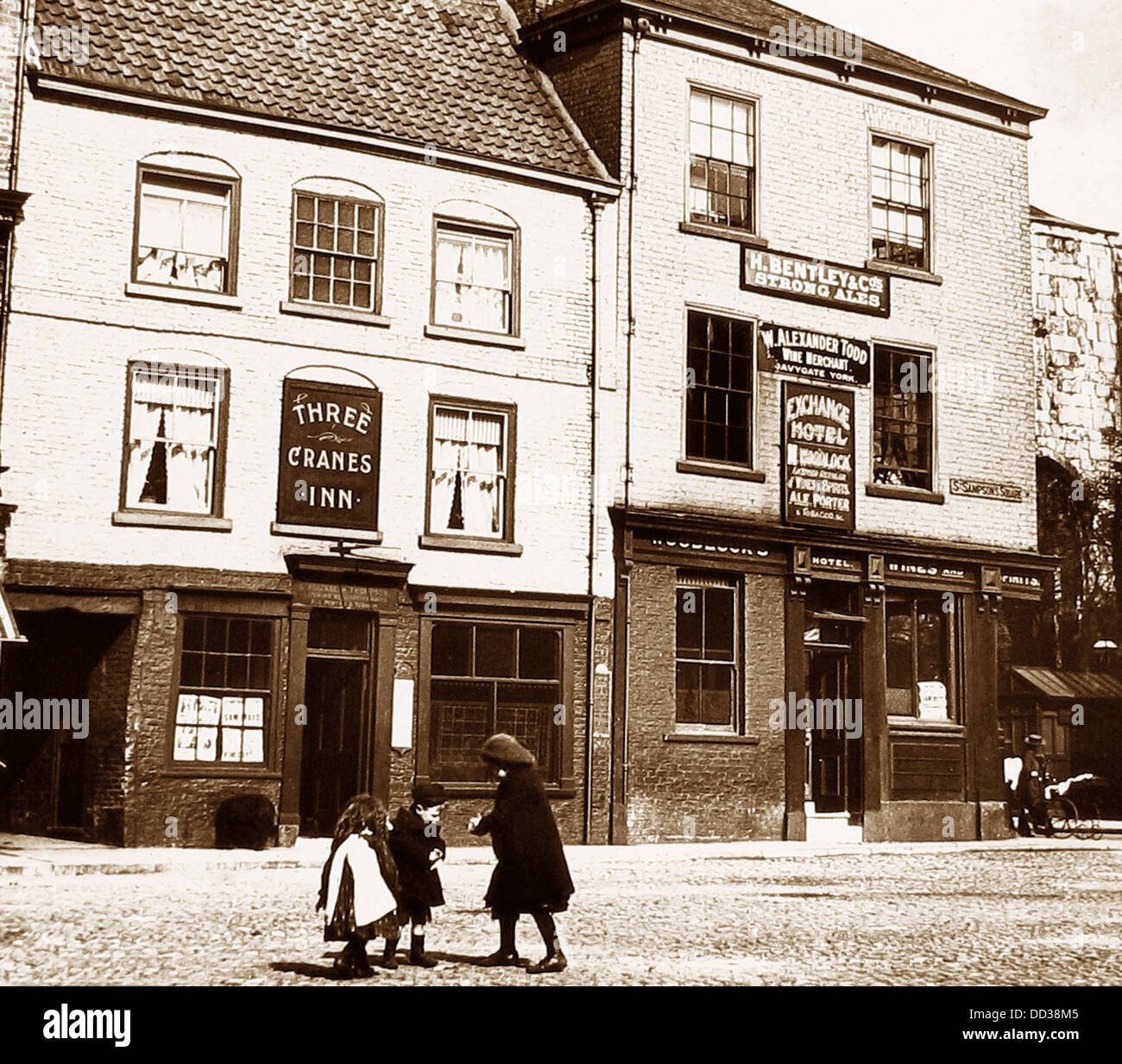 York the Three Cranes Victorian period Stock Photo - Alamy