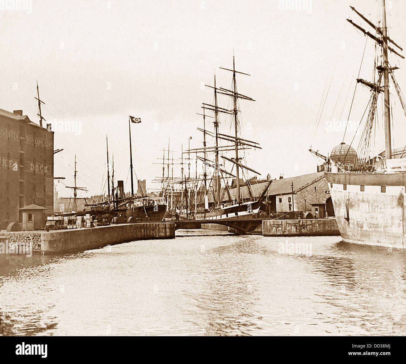 Liverpool Dukes Dock Victorian period Stock Photo - Alamy