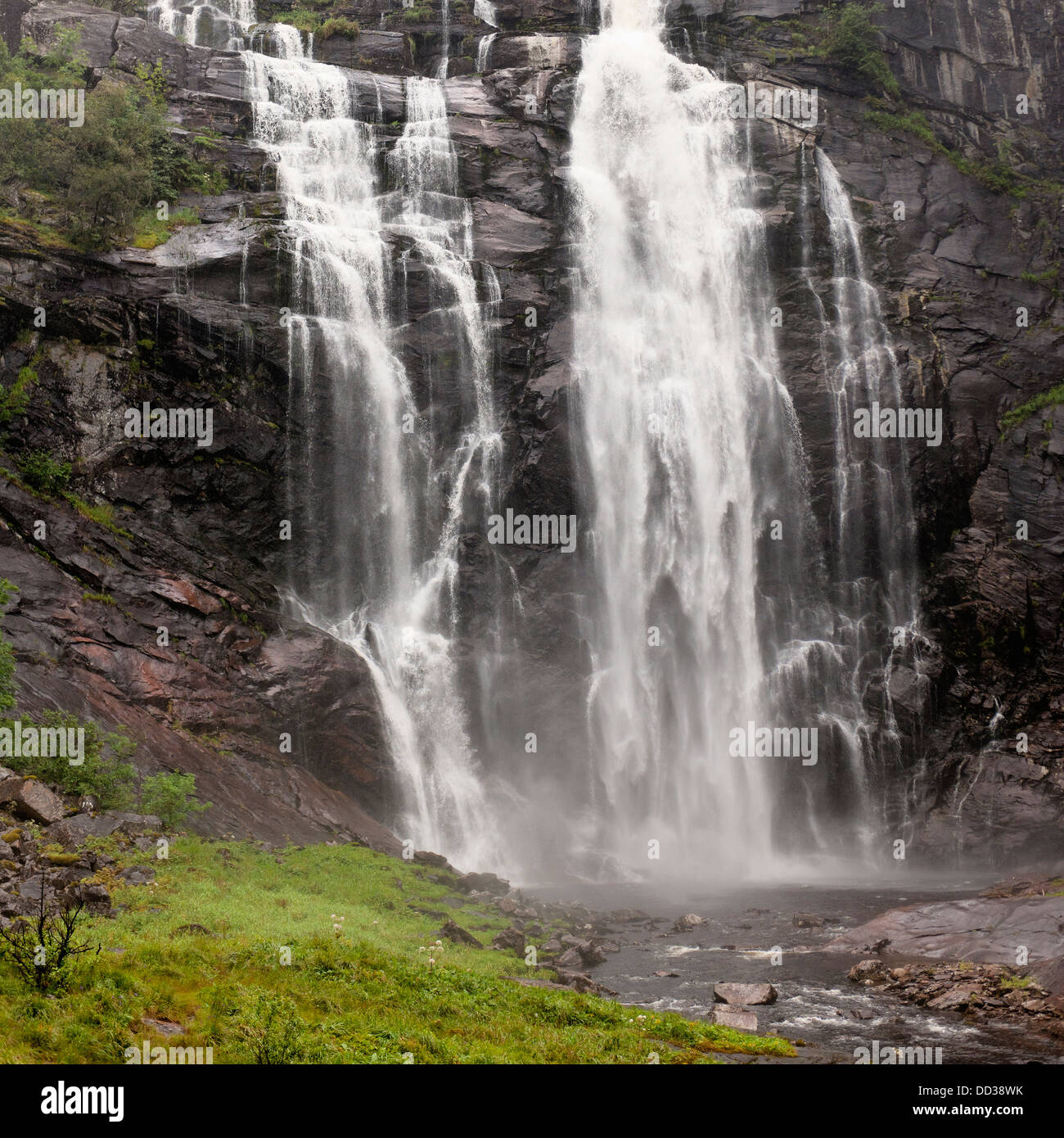 Waterfalls Over A Cliff; Norway Stock Photo - Alamy