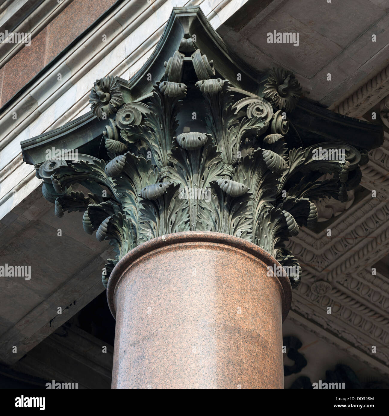 Ornate Design At The Top Of A Column At Saint Isaac's Cathedral; St ...