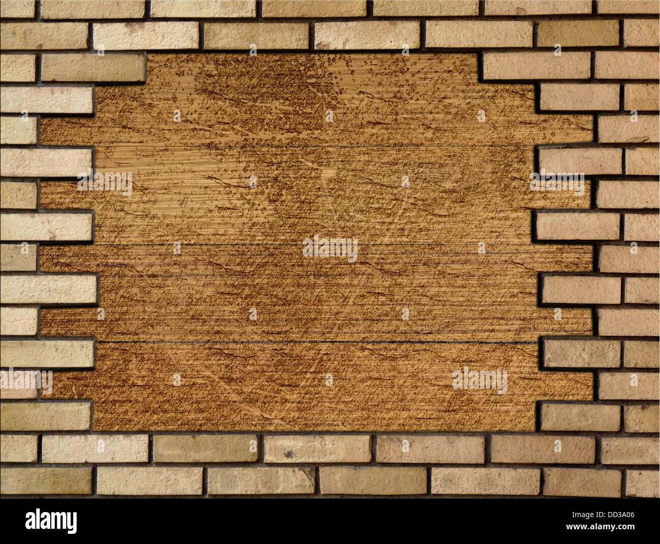Brick wall in the frame Stock Photo - Alamy