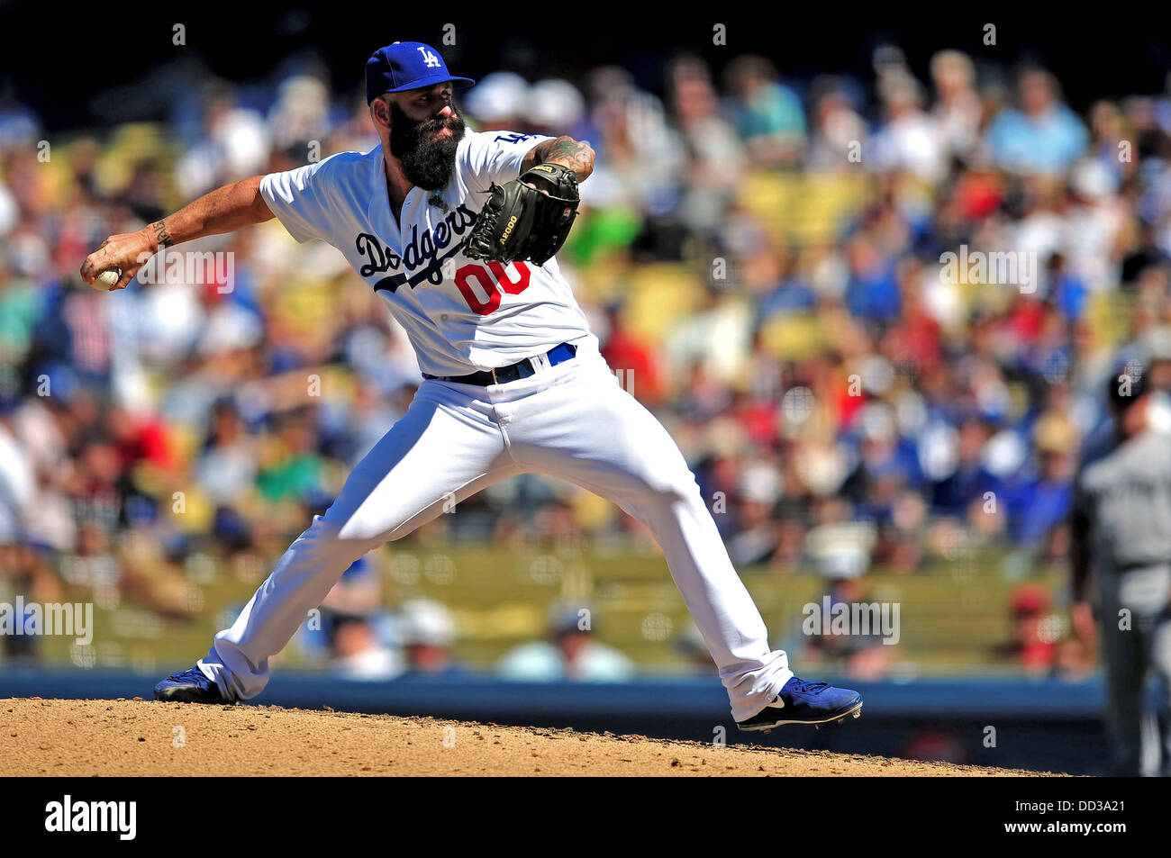 Los Angeles, CA, USA. 24th Aug, 2013. Los Angeles Dodgers relief ...