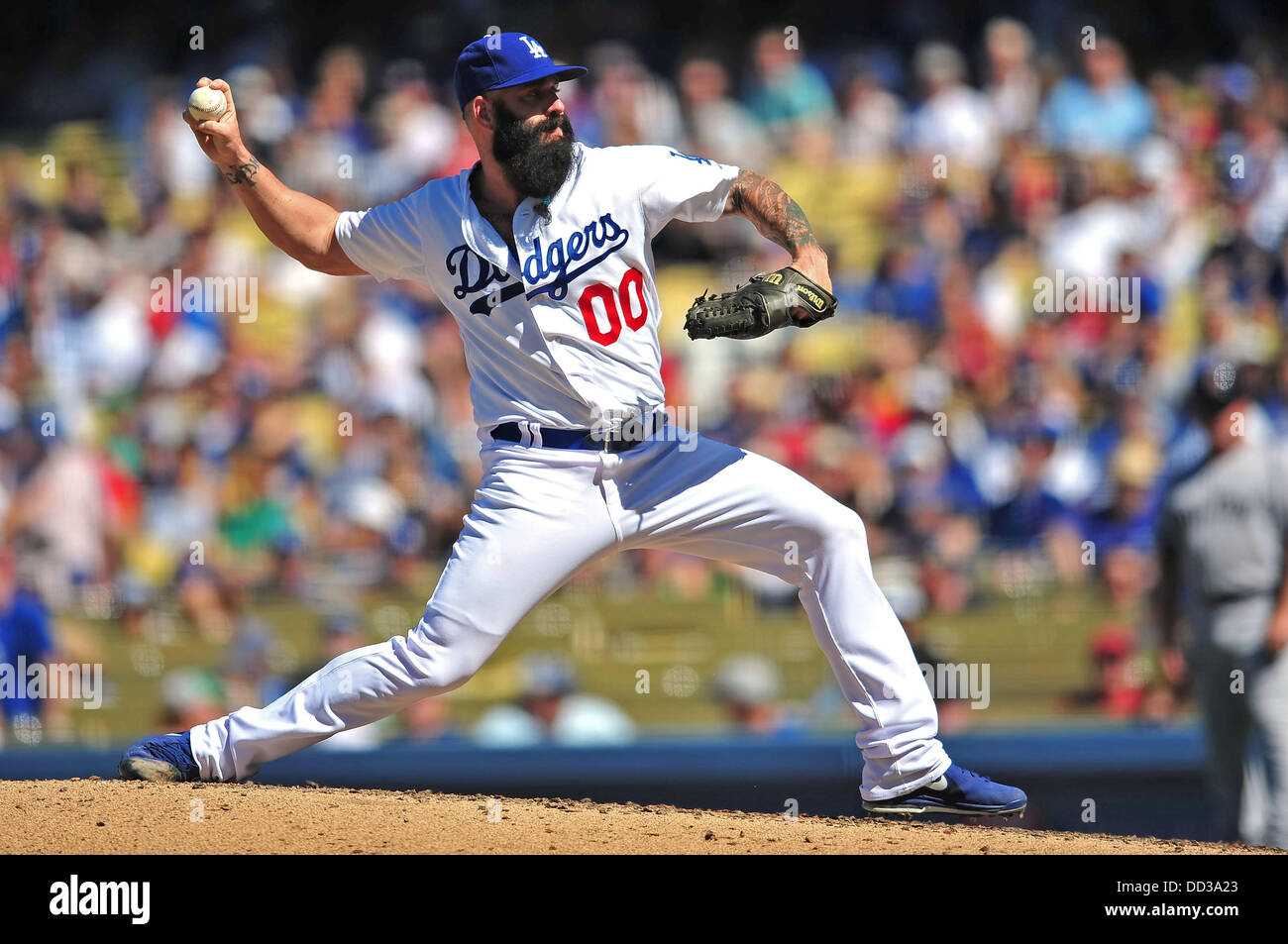 Los Angeles, CA, USA. 24th Aug, 2013. Los Angeles Dodgers relief ...