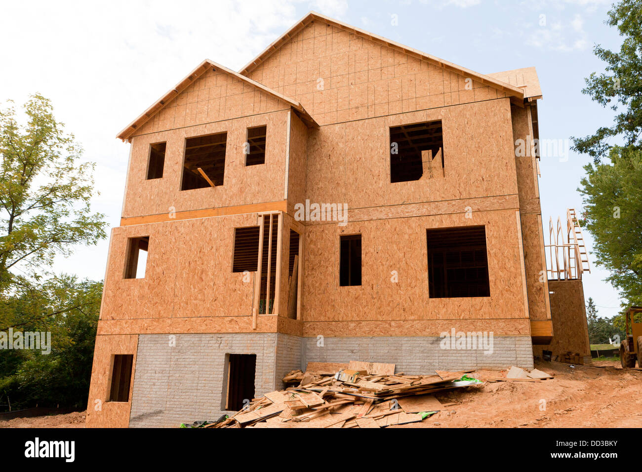New single family home wood framing - Virginia USA Stock Photo - Alamy