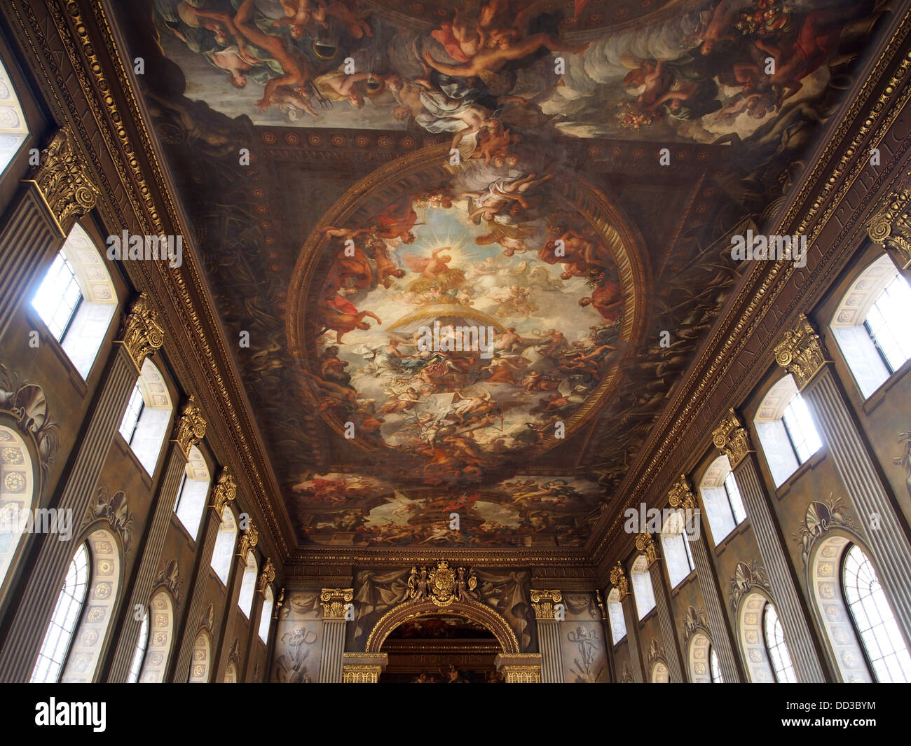 Royal Naval College, London, Greenwich, painted ceiling Stock Photo - Alamy