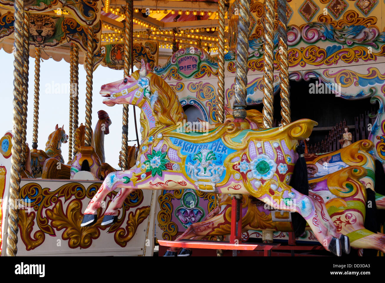 Carousel horse on Brighton Pier, Brighton, England Stock Photo - Alamy