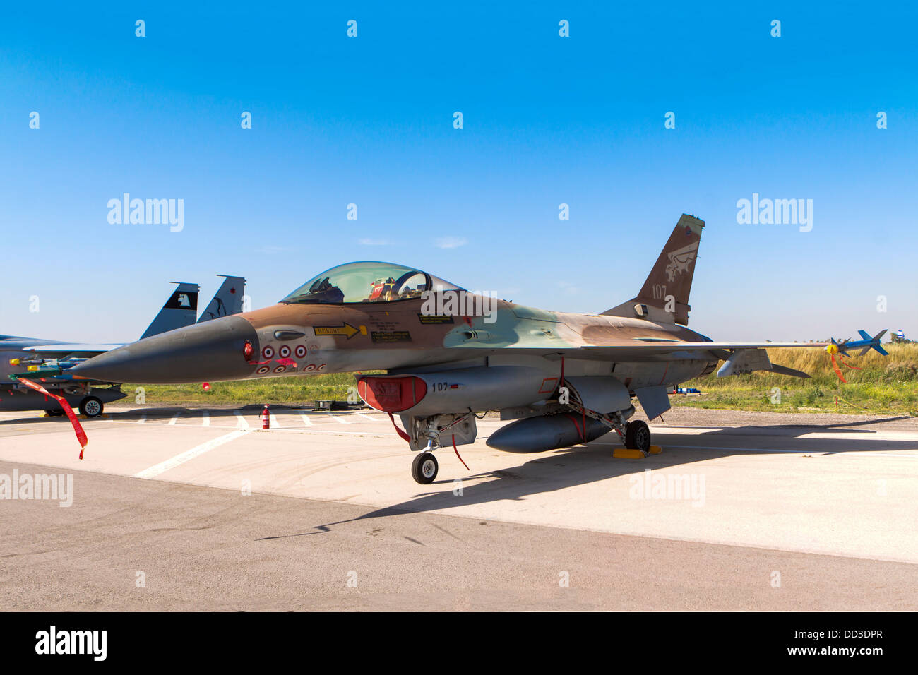 Israeli Air Force (IAF) F-16A (Netz) Fighter jet on the ground Stock ...