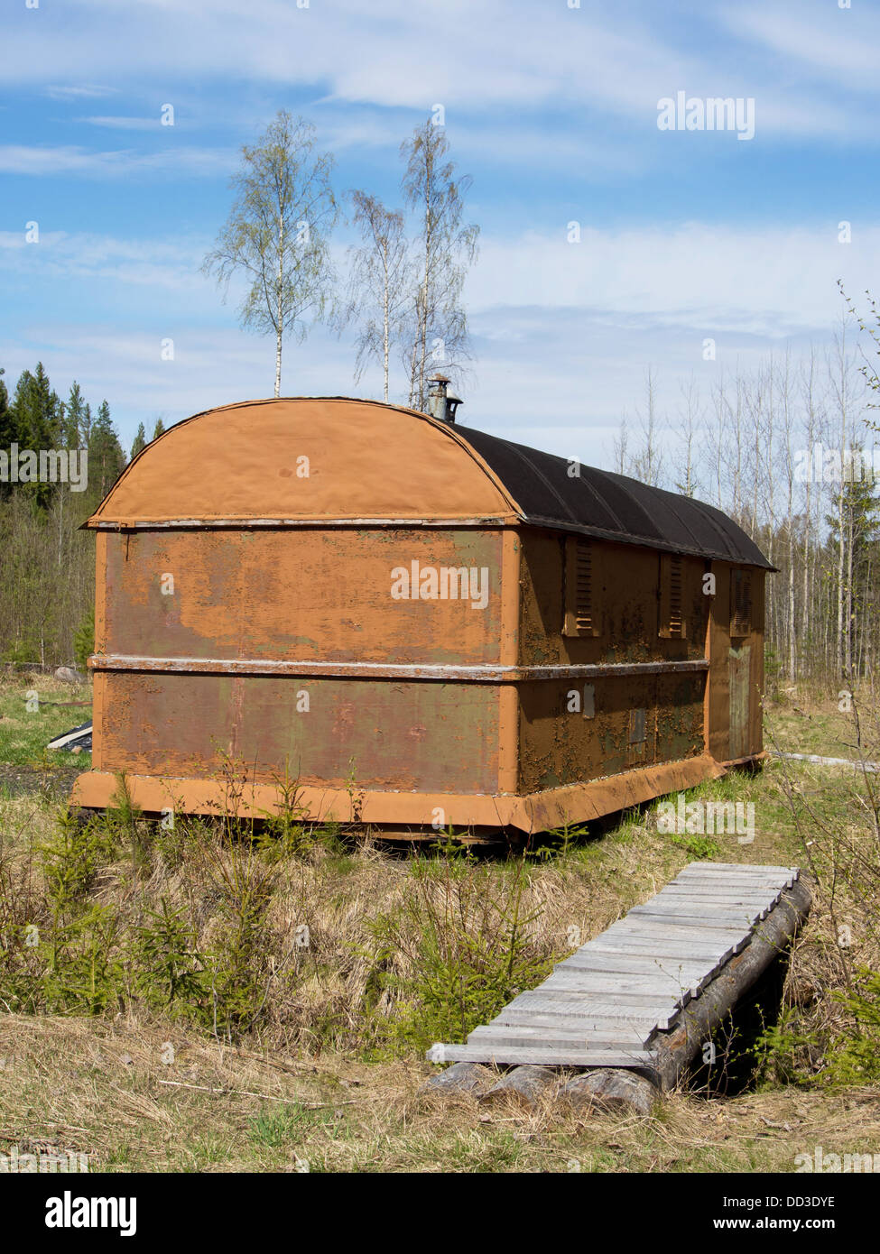 trailer house in forest Stock Photo - Alamy