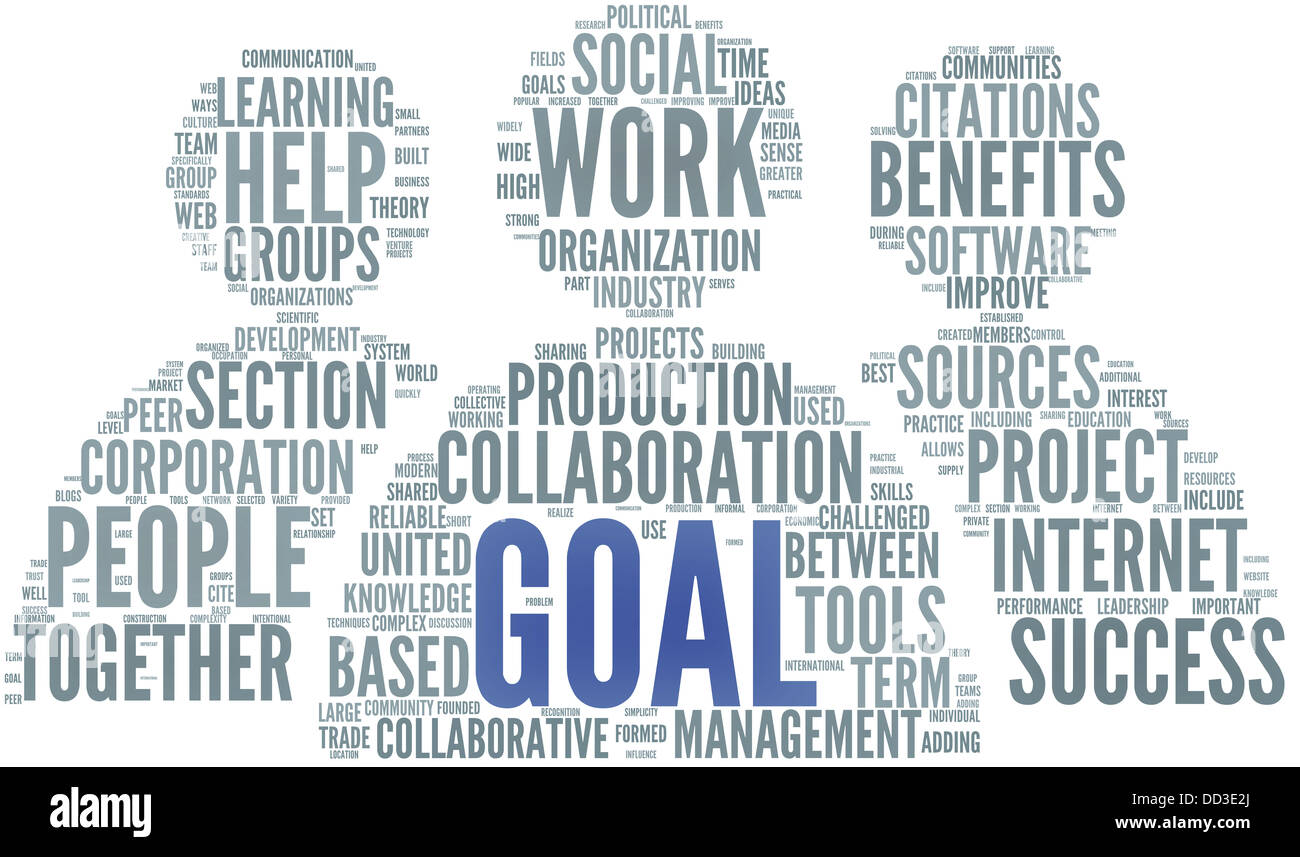 Goal and work concept in word tag cloud Stock Photo - Alamy