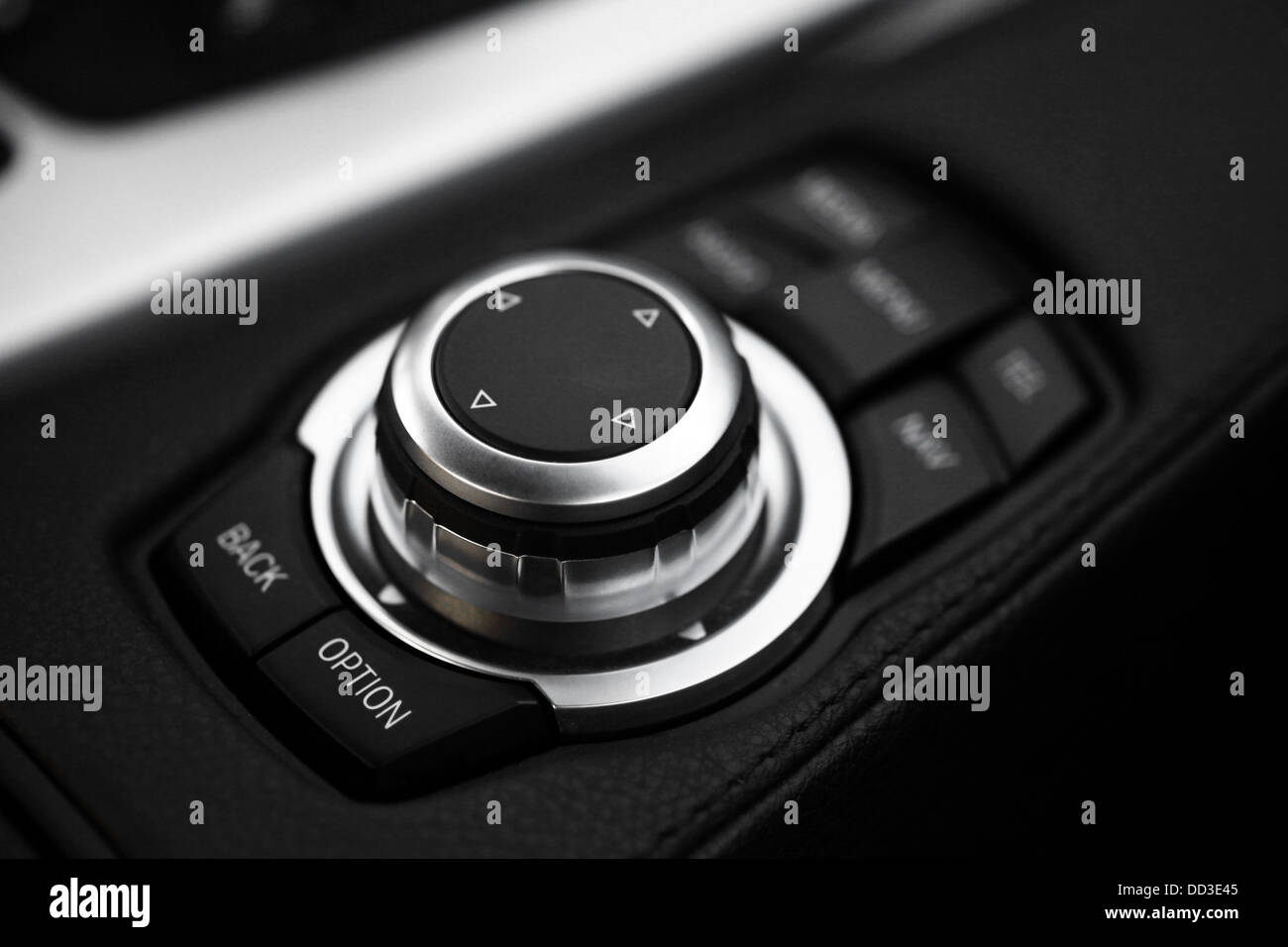Detail of some black buttons in a car Stock Photo - Alamy