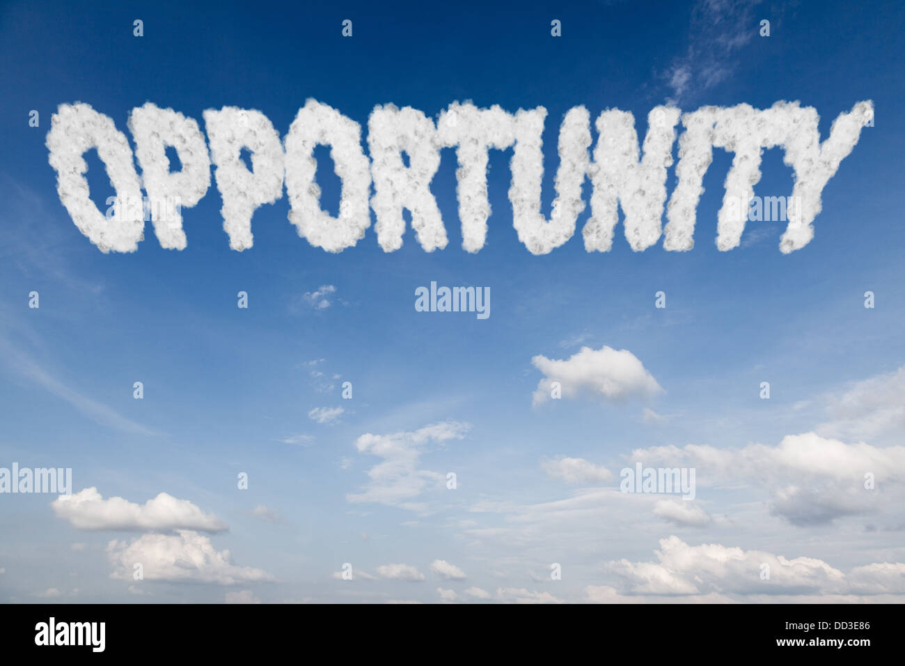 Opportunity concept text in clouds on blue sky Stock Photo - Alamy