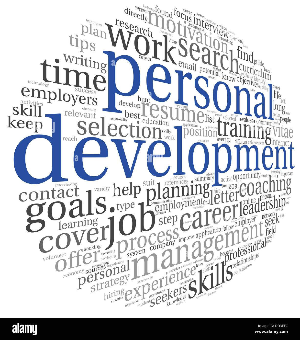 Personal development concept in word tag cloud on white Stock Photo - Alamy