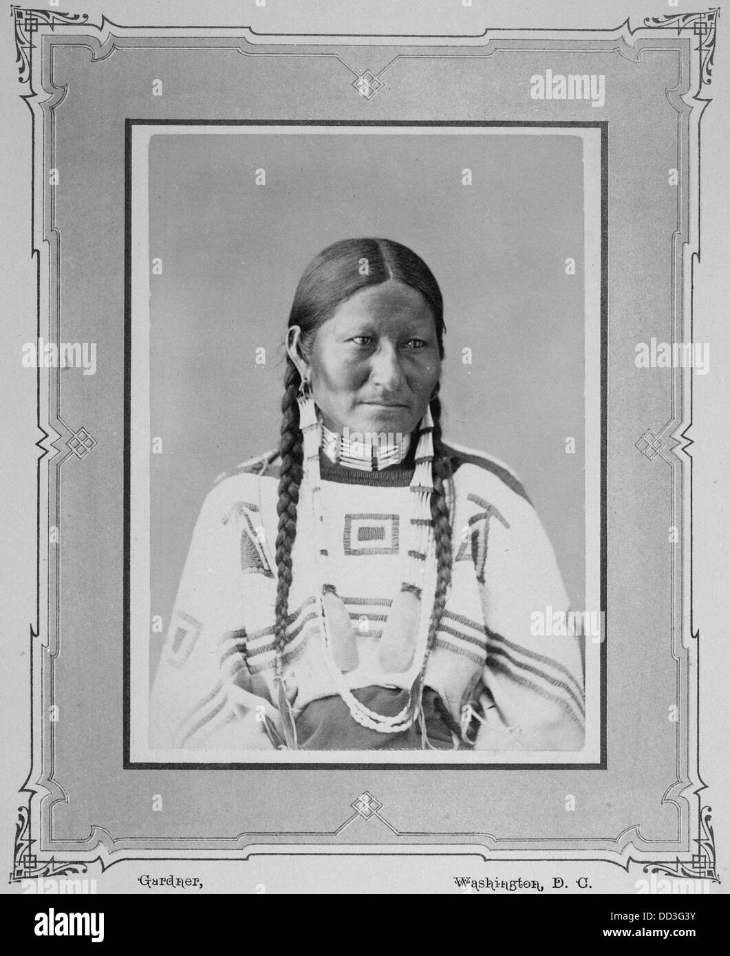 A historical photograph of Squaw of Spotted Tail, a member of the Brule ...