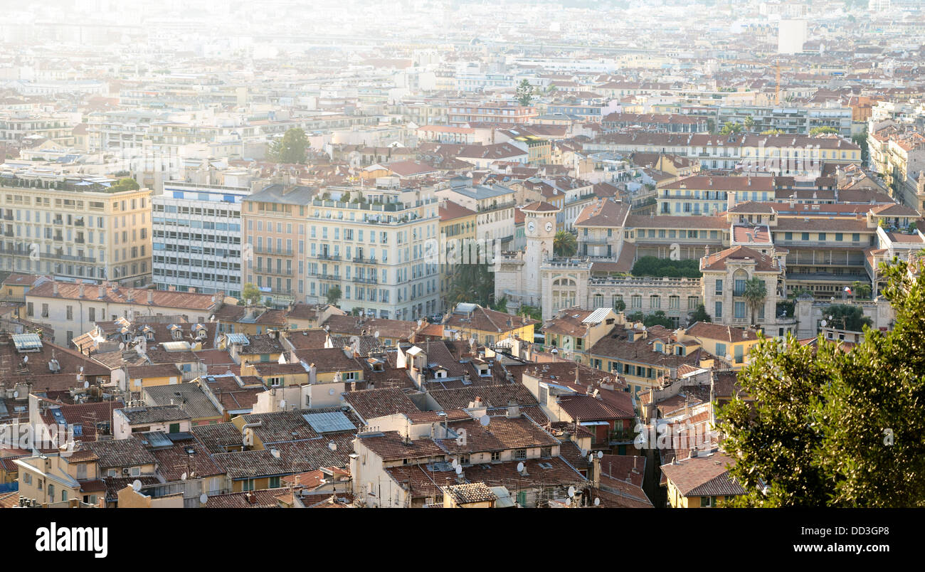View Towards Center of Nice with the Lycee Massena and its Clock Stock ...