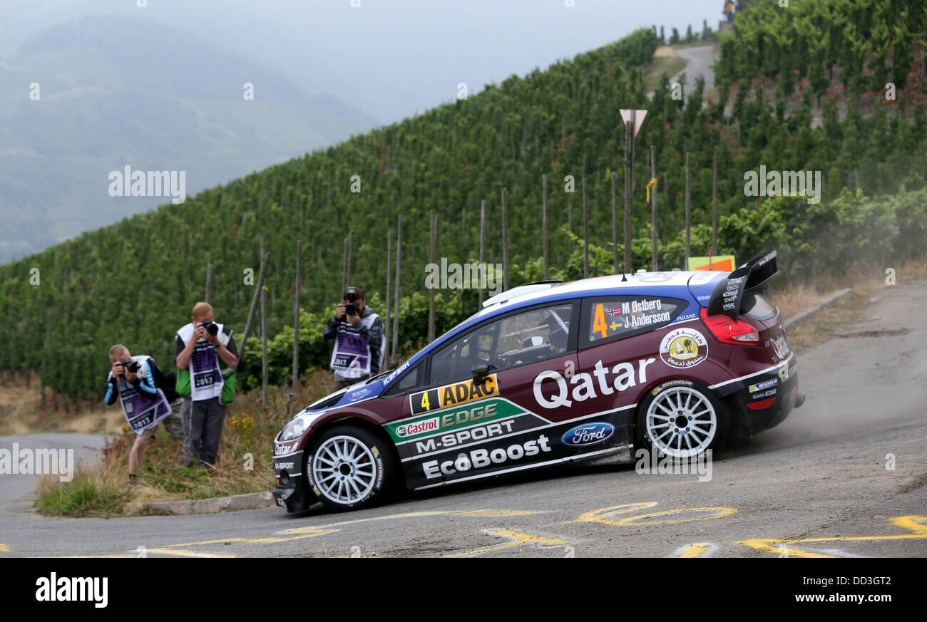 Norwegian rally driver Mads Ostberg and his co-driver Jonas Andersson ...