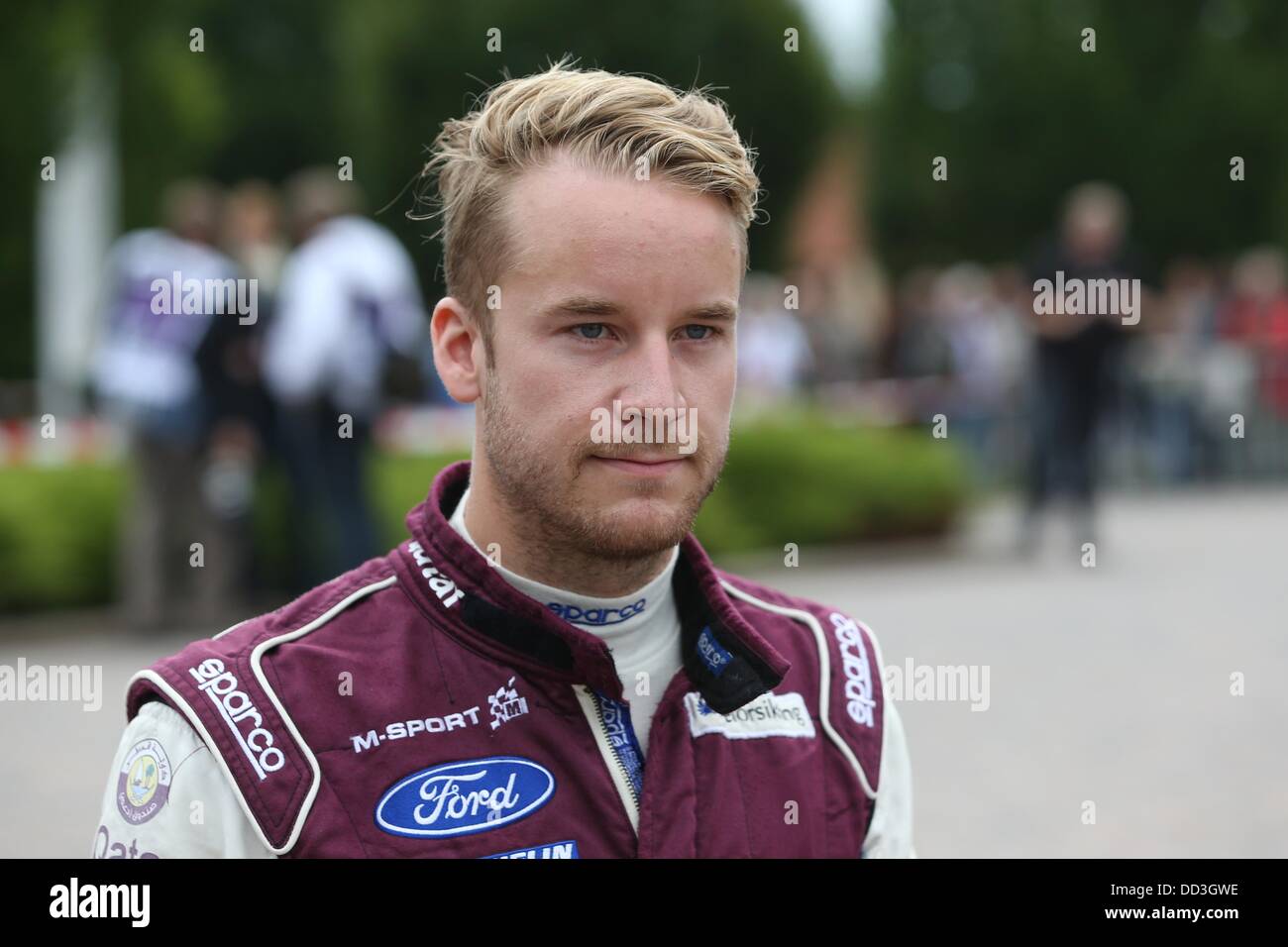 Norwegian rally driver Mads Ostberg is pictured after his special stage ...