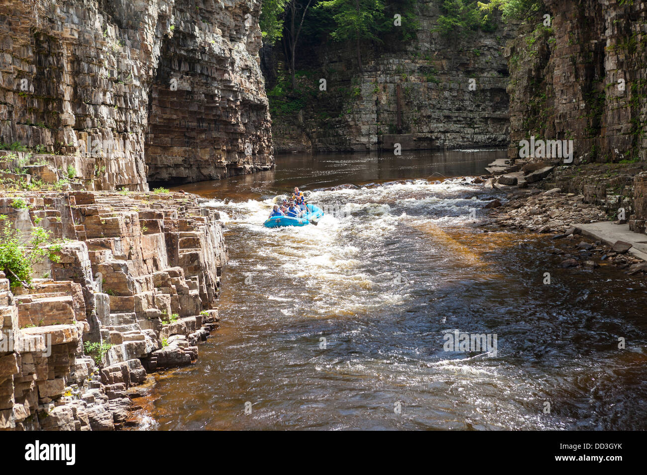 Rafting on Ausable chasm canyon Stock Photo - Alamy