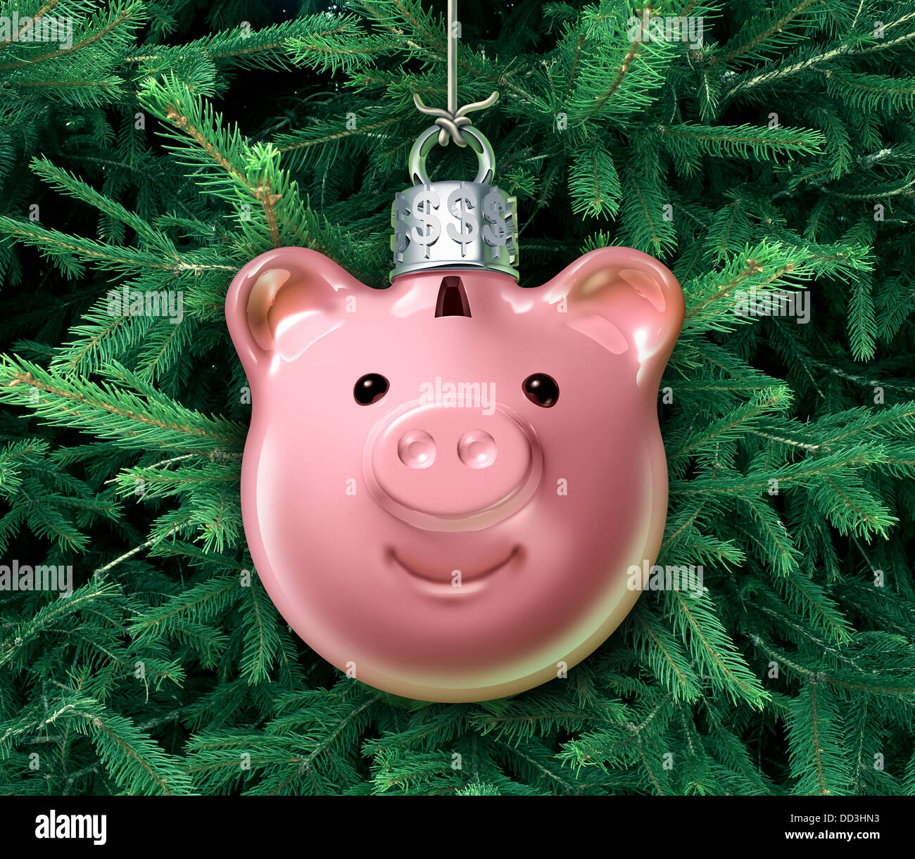 Christmas business concept with a holiday tree ornament decoration ...