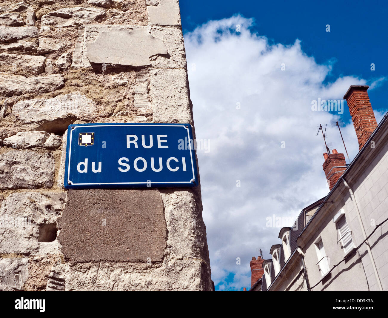 French blue enamel street sign "Rue du Souci" (Problem Street) - France ...