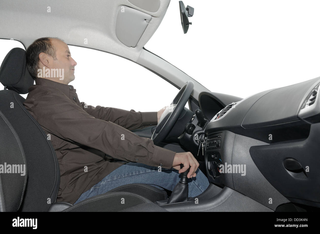 Man driving his car Stock Photo - Alamy