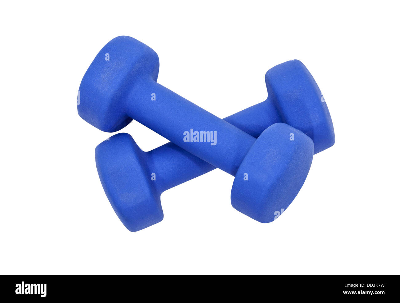 Small blue dumbbells isolated with clipping path Stock Photo - Alamy