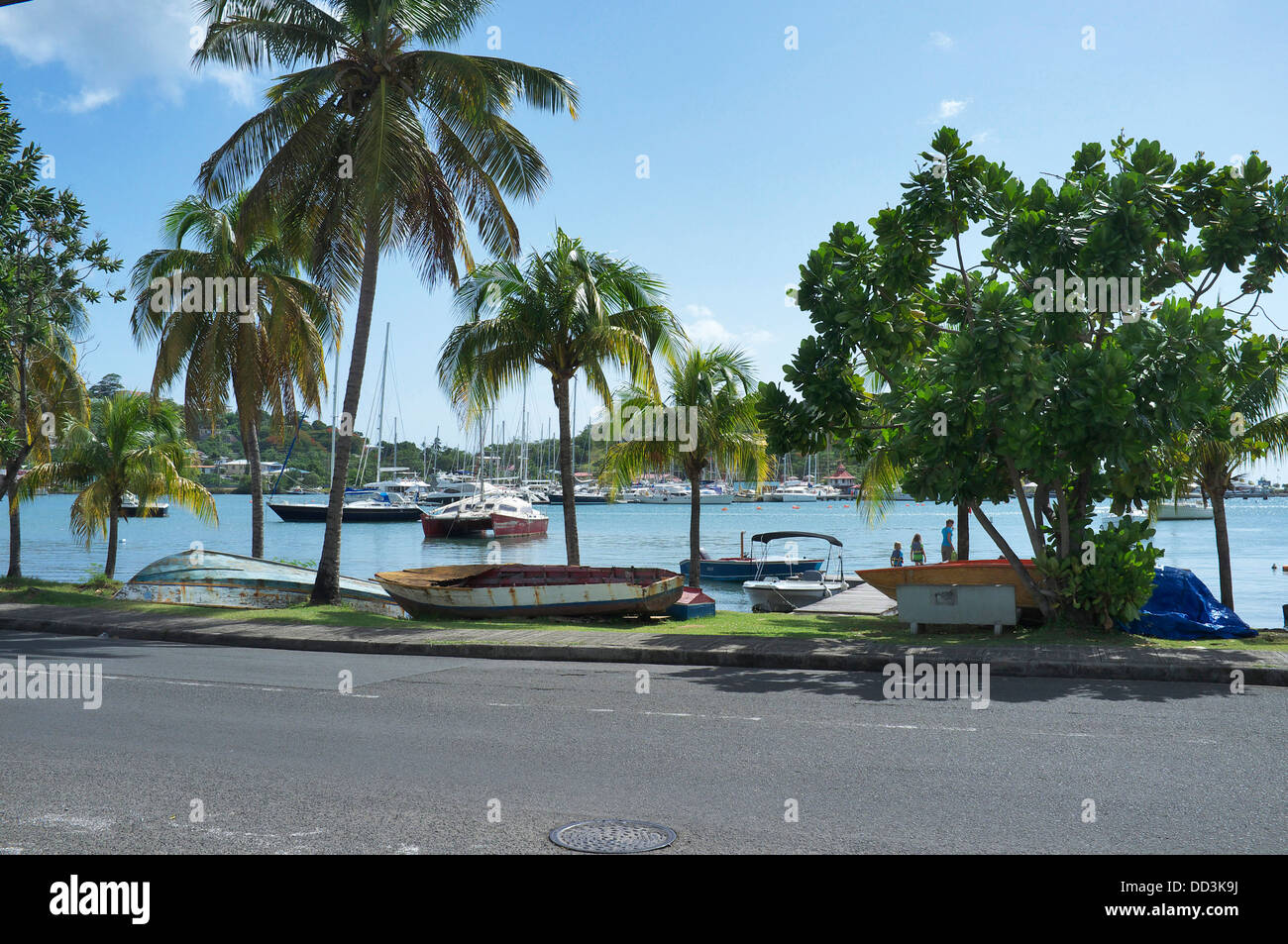 Looking across the lagoon towards Port Louis marina near St. George's ...
