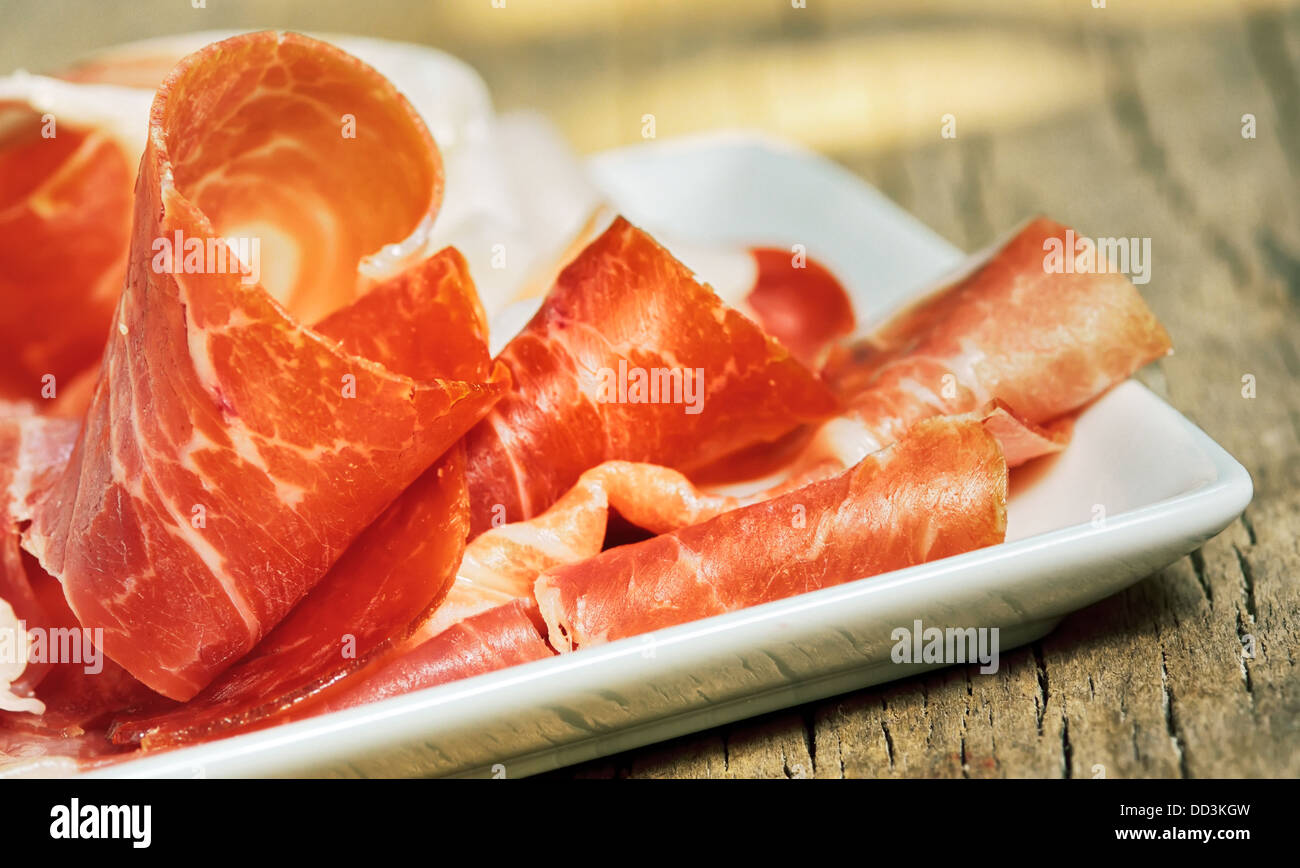 Slices italian prosciutto ham hi-res stock photography and images - Alamy