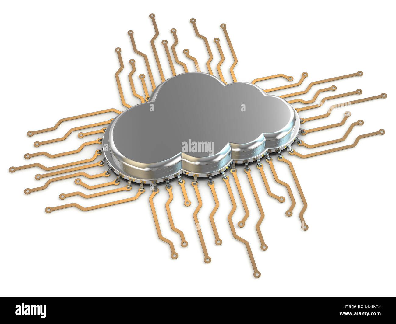 Processor or chip on white background. Cloud computing. 3d Stock Photo ...