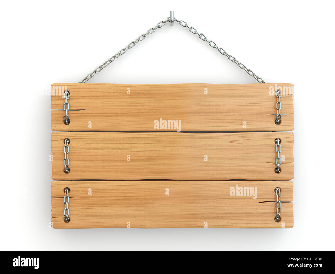 Old wood signboard on chain. 3d Stock Photo - Alamy