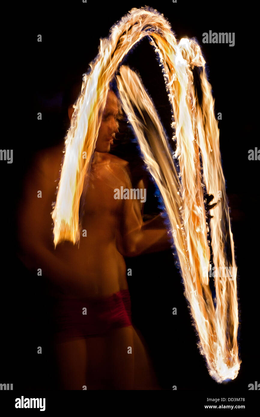 A fire dancer in Boracay, Philippines Stock Photo - Alamy