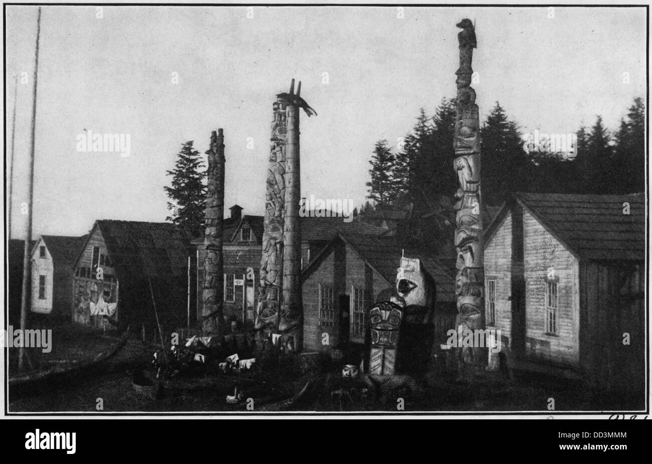 Totem poles in Howkan, Alaska, display indigenous art that represents ...