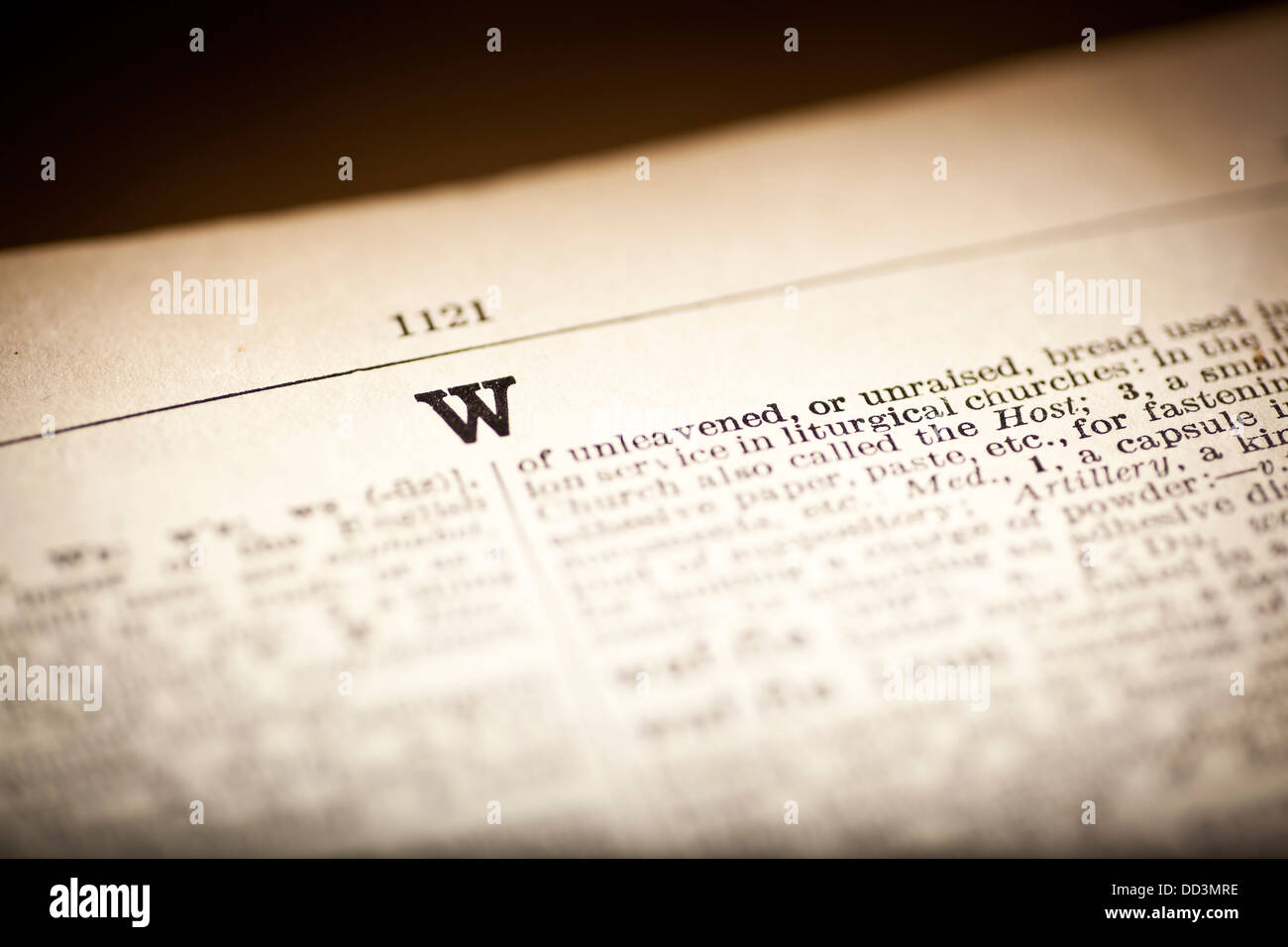 Dictionary letter W Stock Photo - Alamy