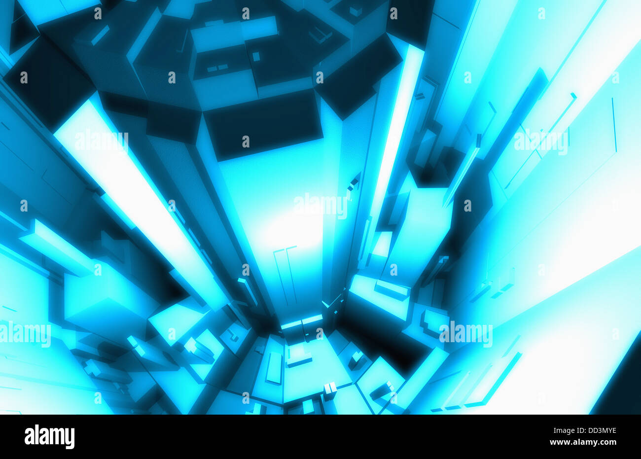 Computer Generated Depiction Of Skyscraper Buildings From A High Angle ...