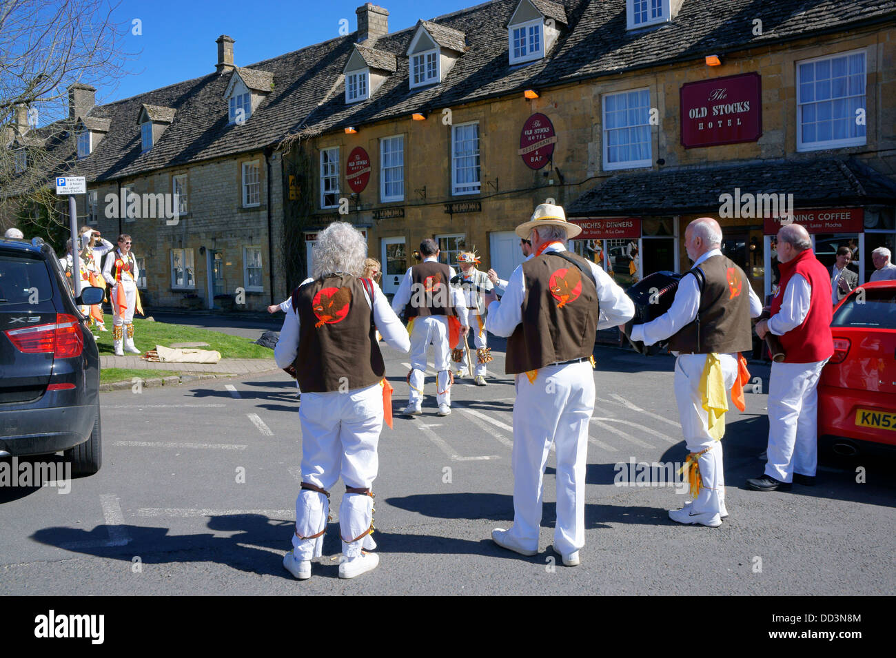 May Day Morris Dancing in the market town of Stow-on-the-Wold in the ...