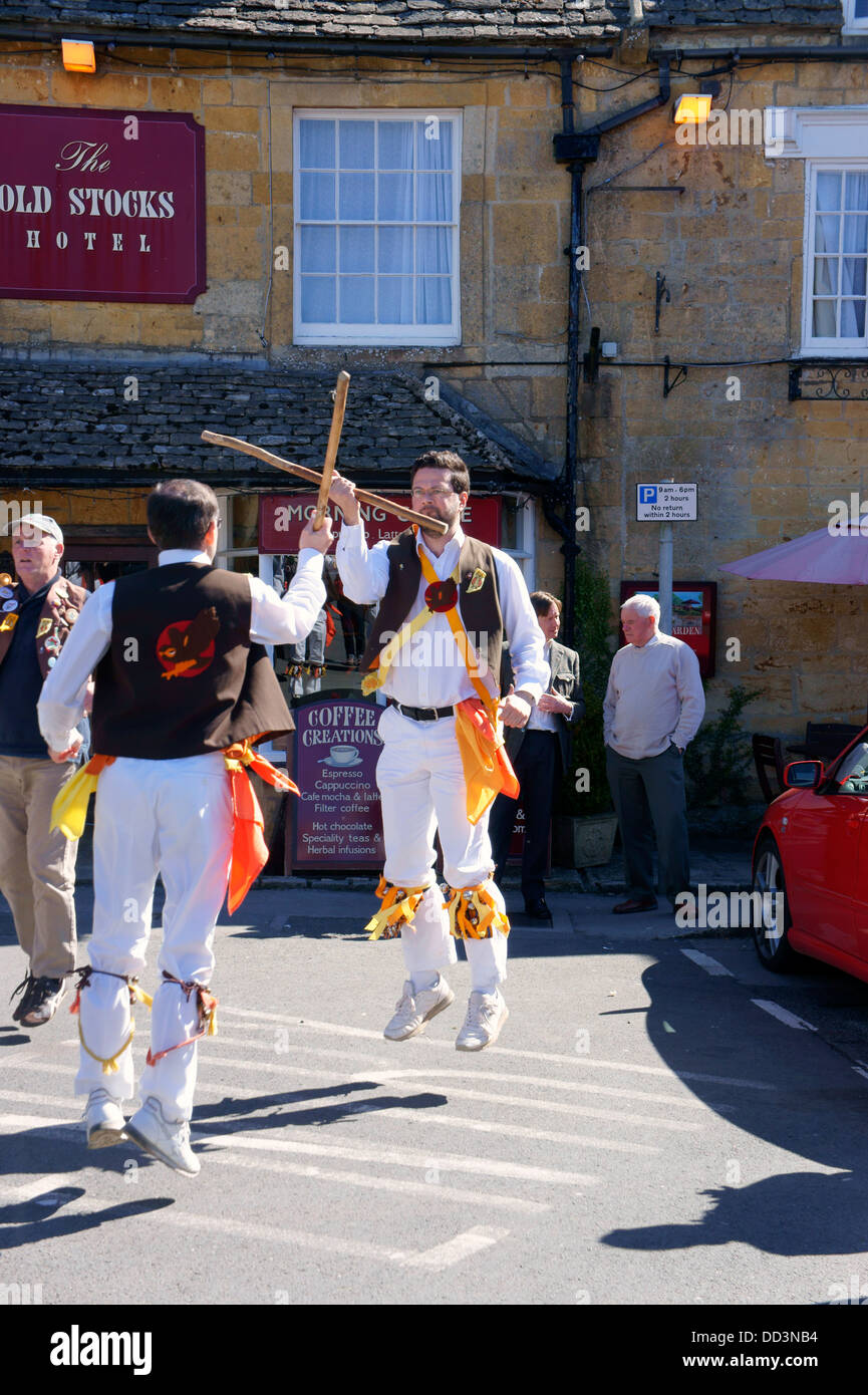 May Day Morris Dancing in the market town of Stow-on-the-Wold in the ...