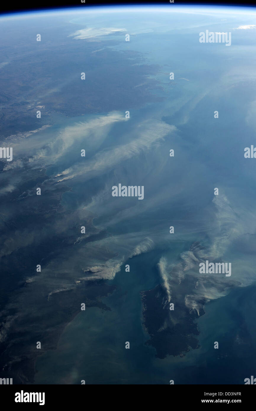 Wildfires in Darwin Australia, picture looking west across the Timor ...