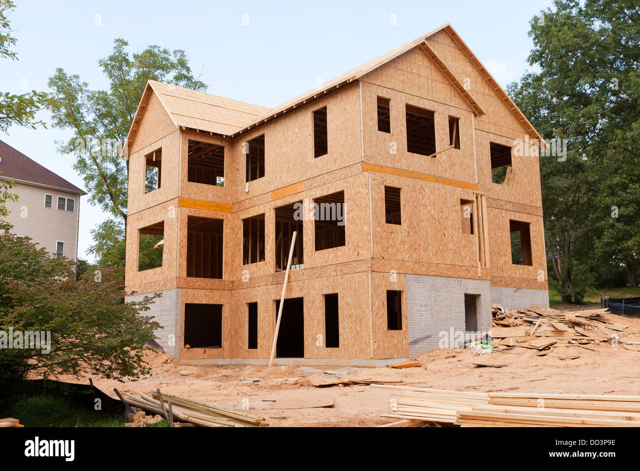 New single family home wood framing - Virginia USA Stock Photo - Alamy