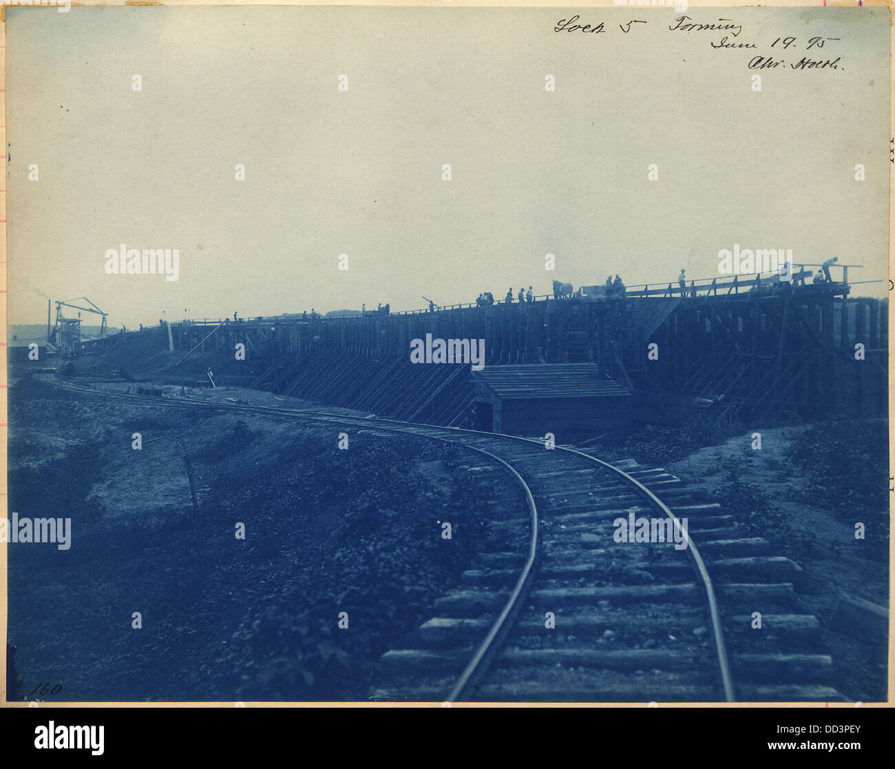 A historic photograph taken on June 19, 1895, of Lock 5 during its ...