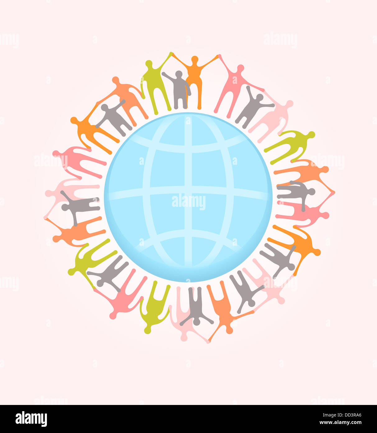 People around the world holding hands. Unity concept illustration Stock ...