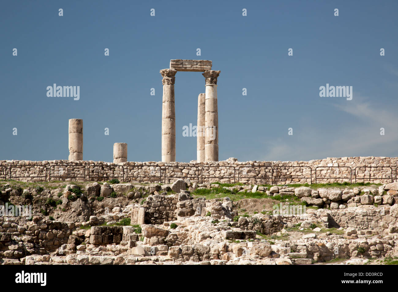 Amman, Jordan, the Citadel. CIRCA Feb. 2013. Ruins in the middle of a ...