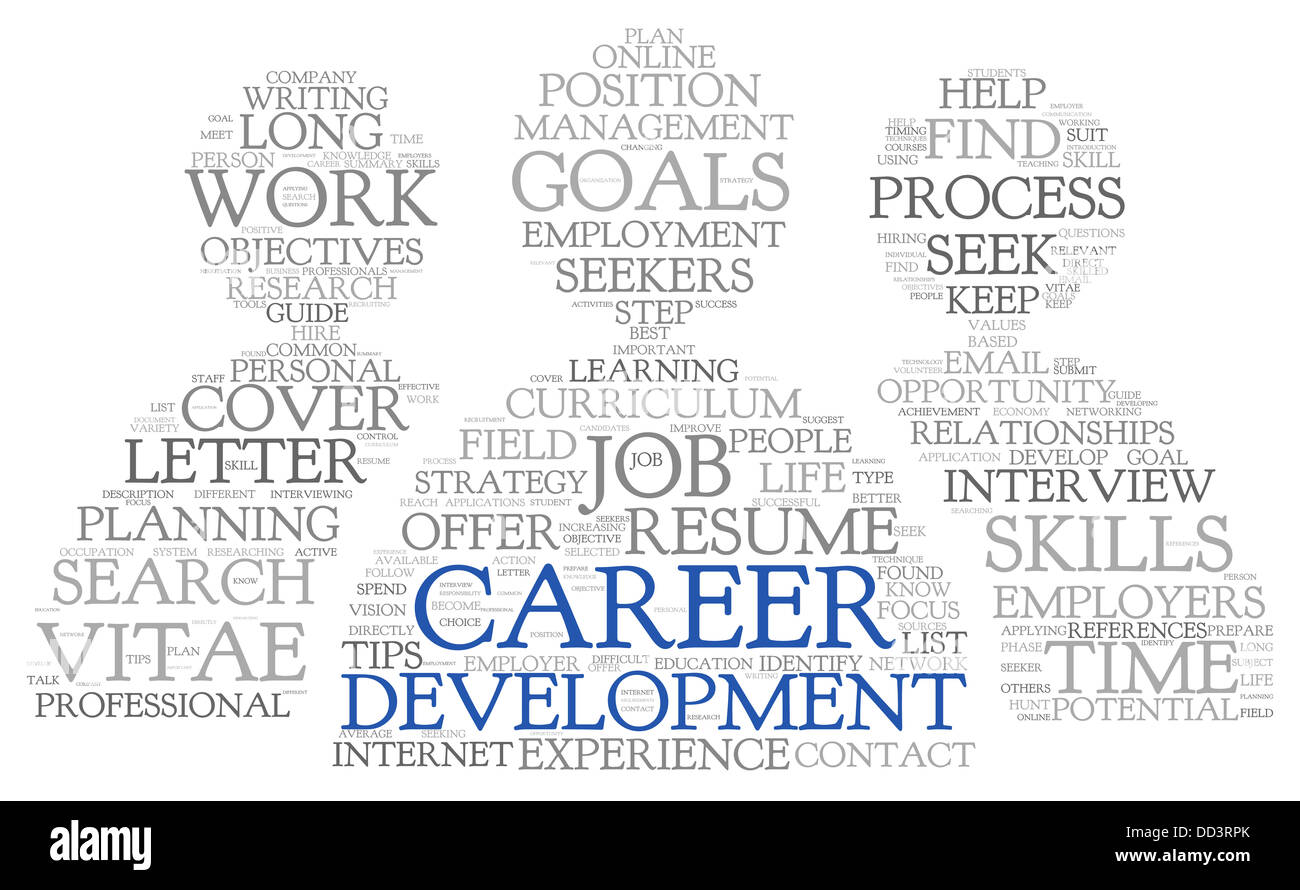 Career development in word tag cloud on white Stock Photo - Alamy