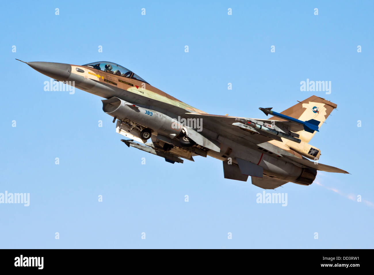 Israeli Air Force (IAF) F-16C (Barak) Fighter jet in flight Stock Photo ...