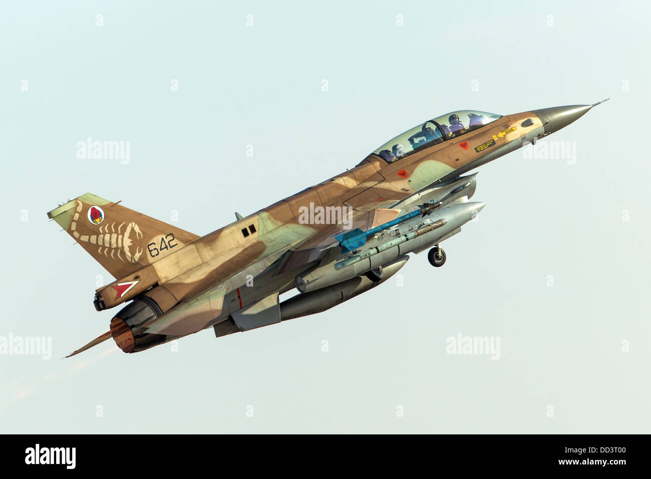Israeli Air Force (IAF) F-16D (Barak) Fighter jet in flight Stock Photo ...